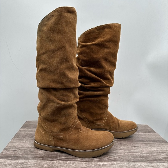 Earth | Shoes | Earth Kalso Suede Leather Knee High Slouchy Womans Tan ...